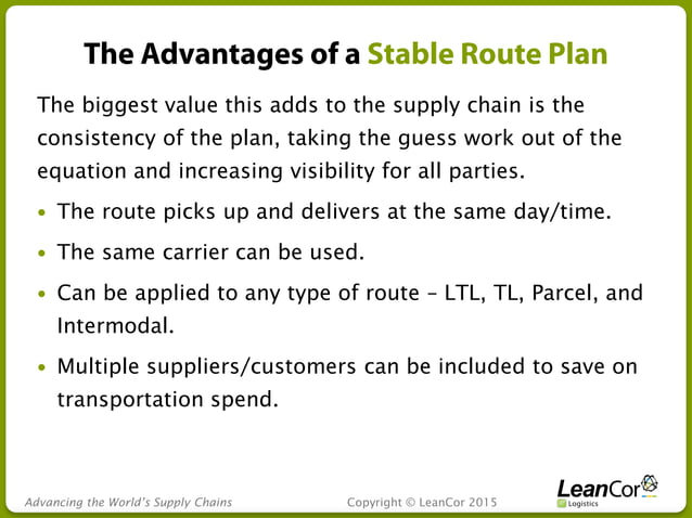 LeanCor Logistics Webinar: How to Build Lean Logistics Route Plans for ...