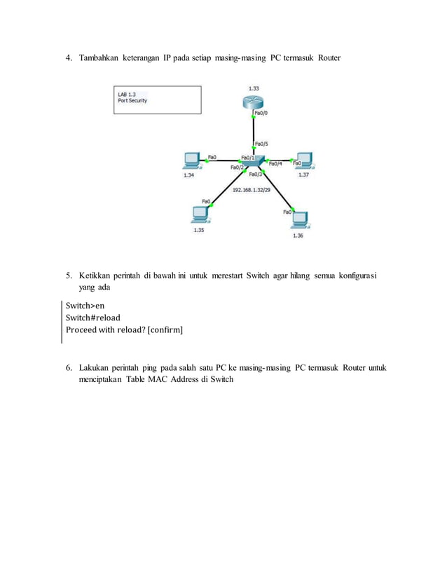 Static port security packet tracer | PDF
