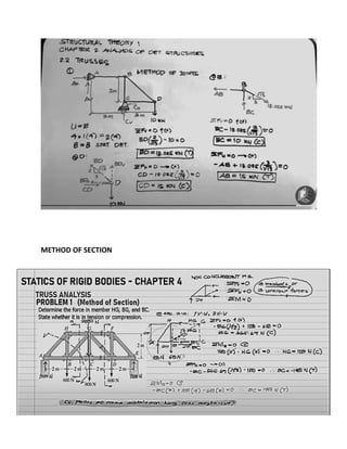 STATIC OF RIGID BODIES REVIEWER - TRUSS ANALYSIS | PDF