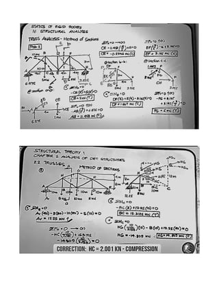 STATIC OF RIGID BODIES REVIEWER - TRUSS ANALYSIS | PDF