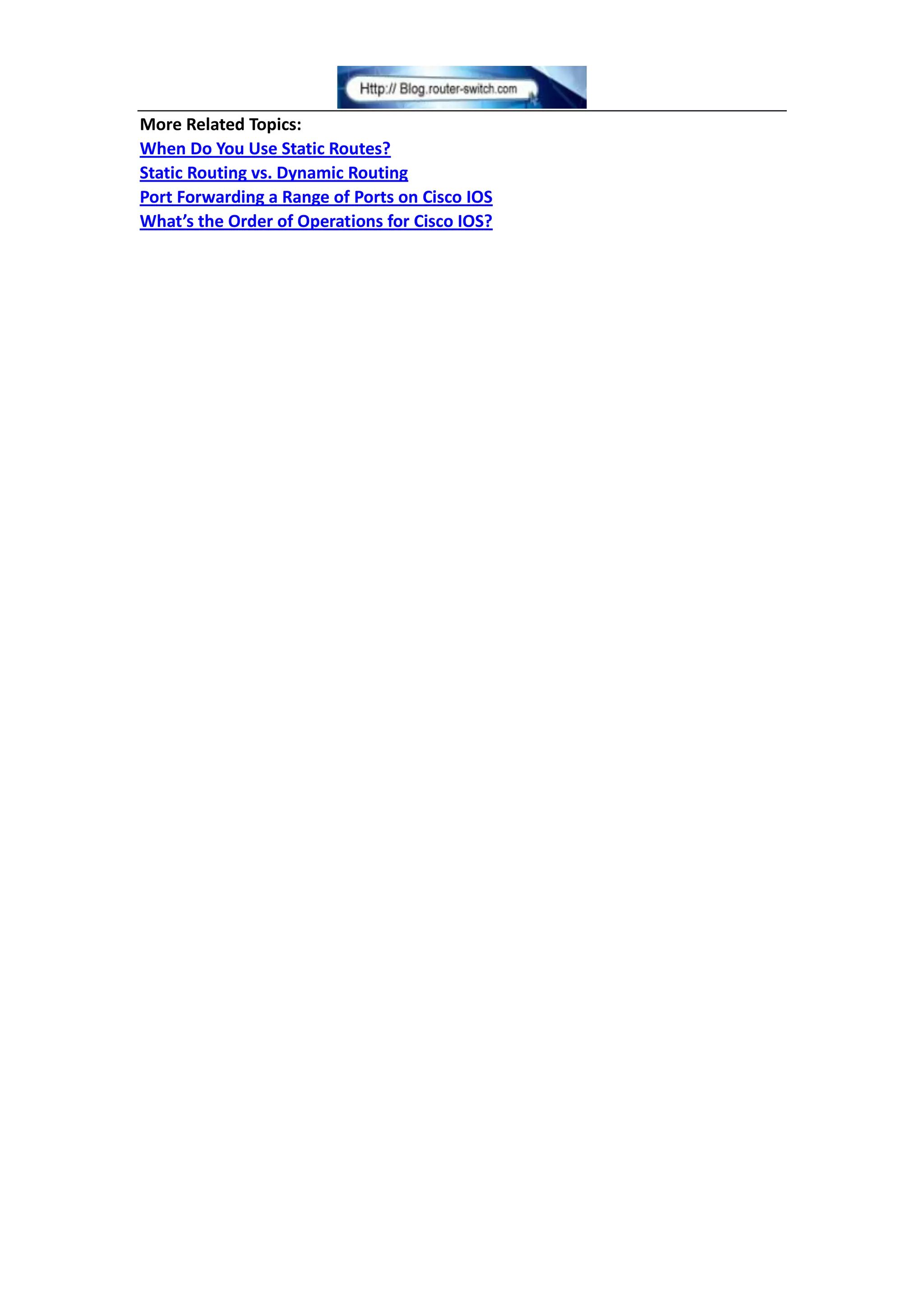 Static routes in the cisco ios | DOCX