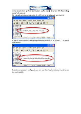 Static routes in the cisco ios | DOCX