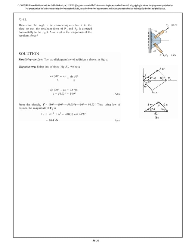Statics and Mechanics of Materials 5th Edition Hibbeler Solutions Manual | PDF | Physics | Science