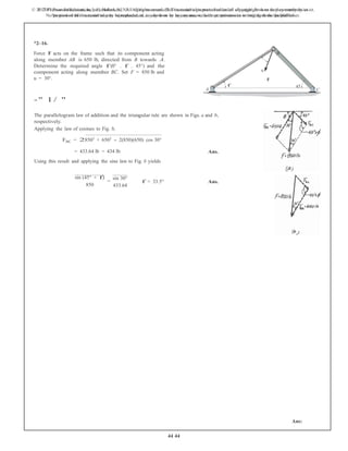 Statics and Mechanics of Materials 5th Edition Hibbeler Solutions ...
