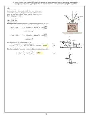 Statics Mechanics of Materials 4th Edition Hibbeler Solutions Manual | PDF