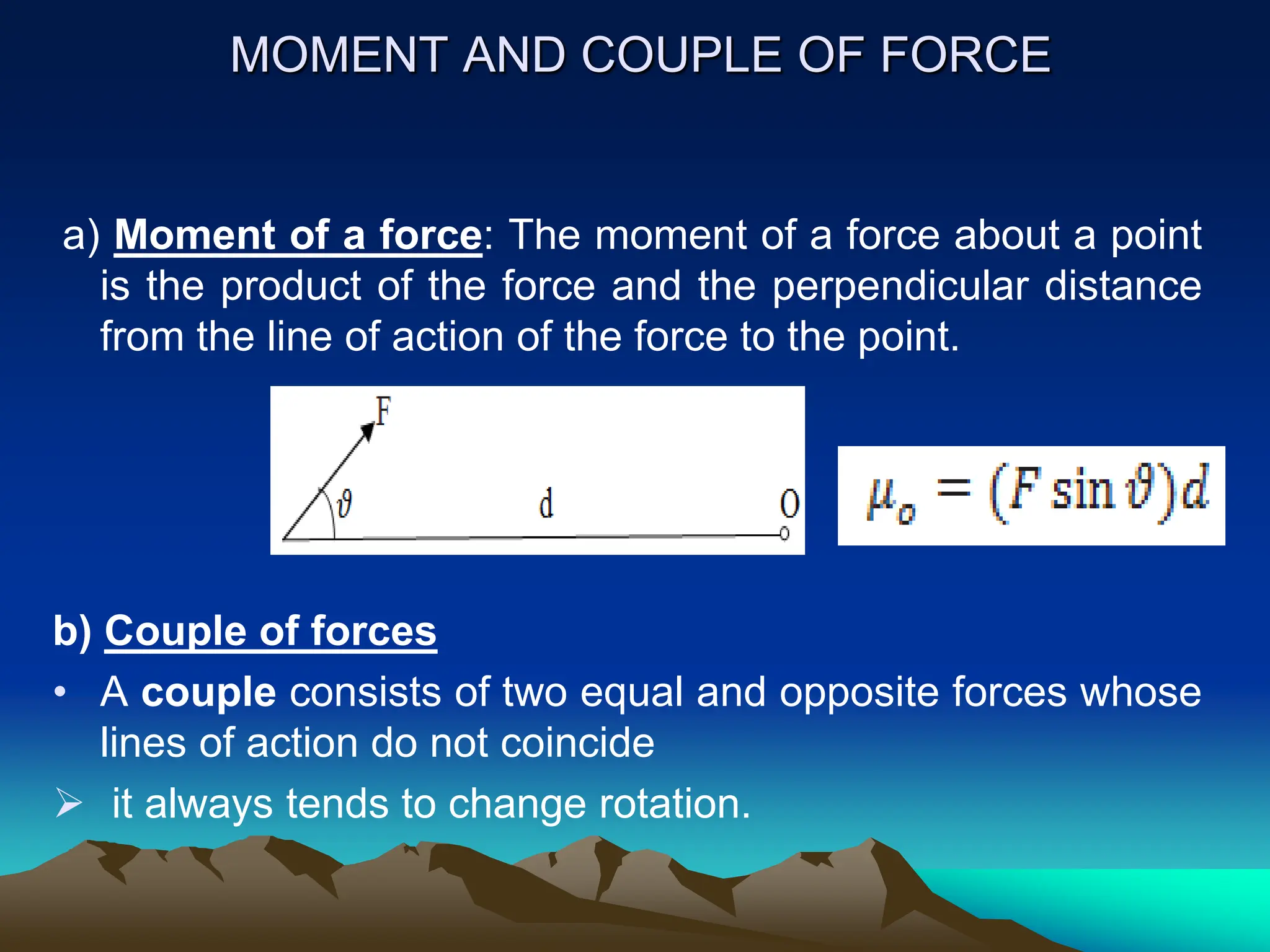 LECTURE NOTES ON STATICS_2024 power point presentation. | PPT