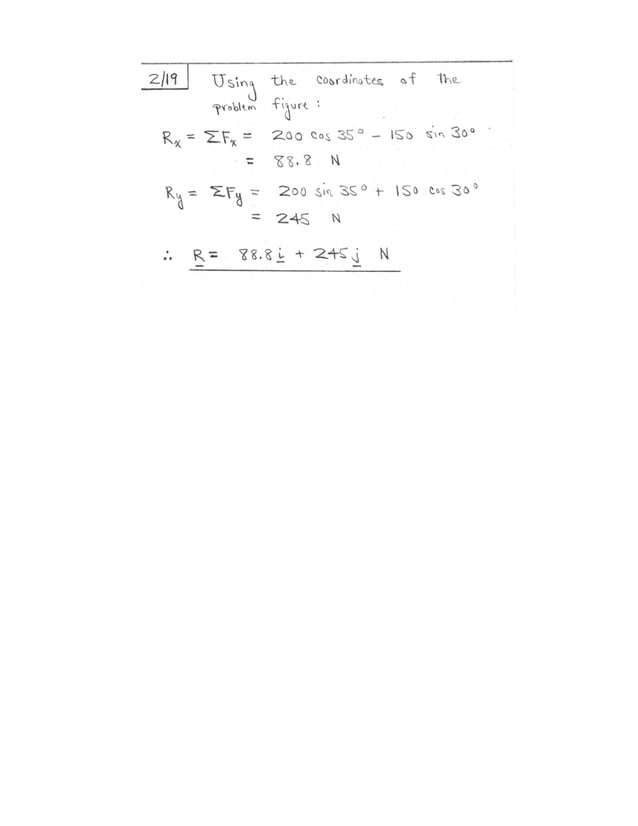 Solutions for Problems from Statics 7th Edition by Meriam & Kraige | PDF