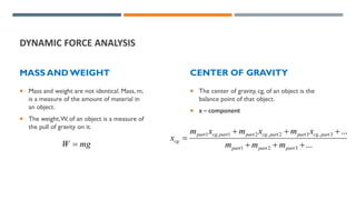 Statics and dynamics force analysis lecture note | PPT