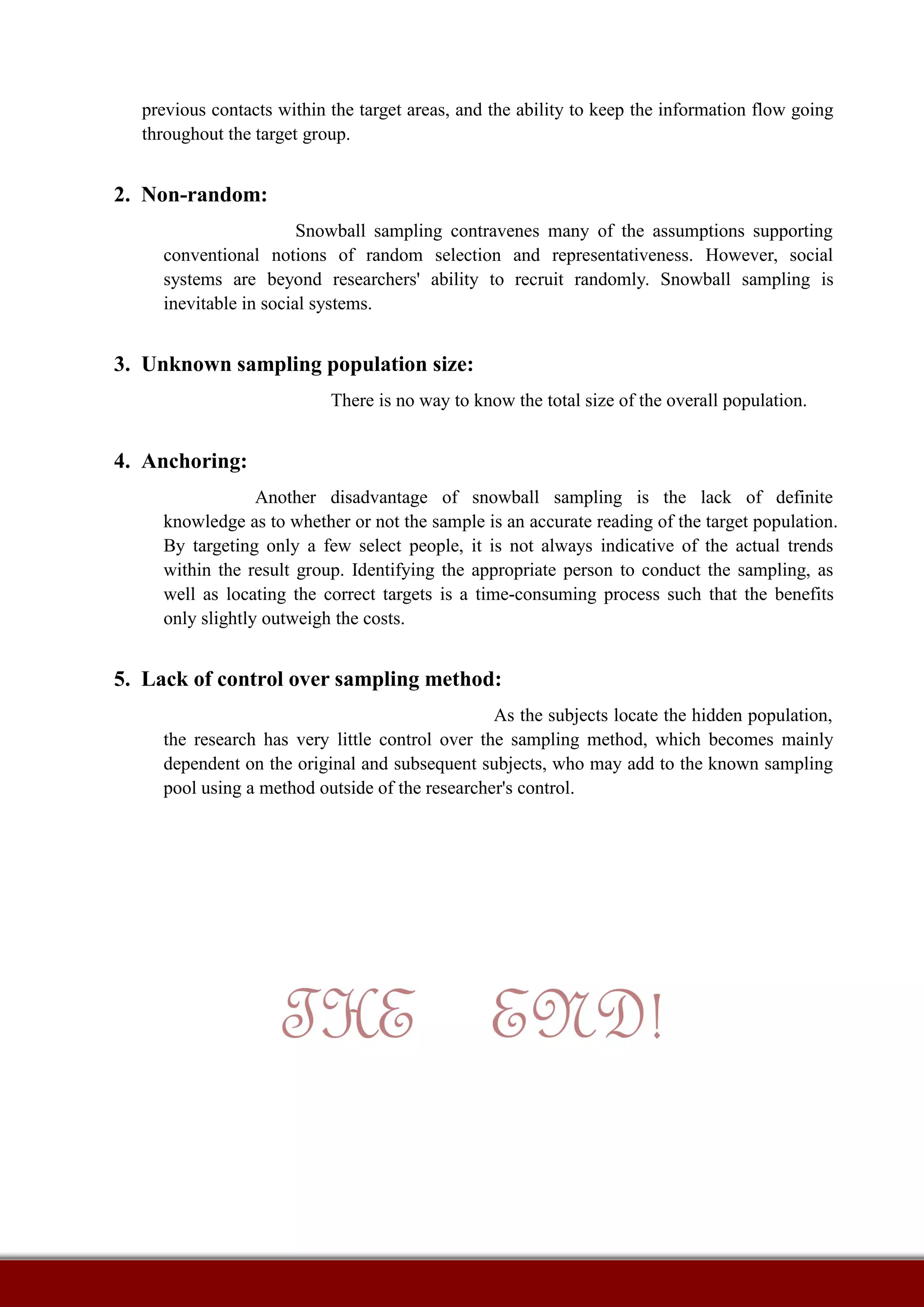 Statics and probability snow ball sampling | PDF