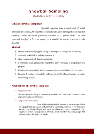 Statics and probability snow ball sampling | PDF | Sports