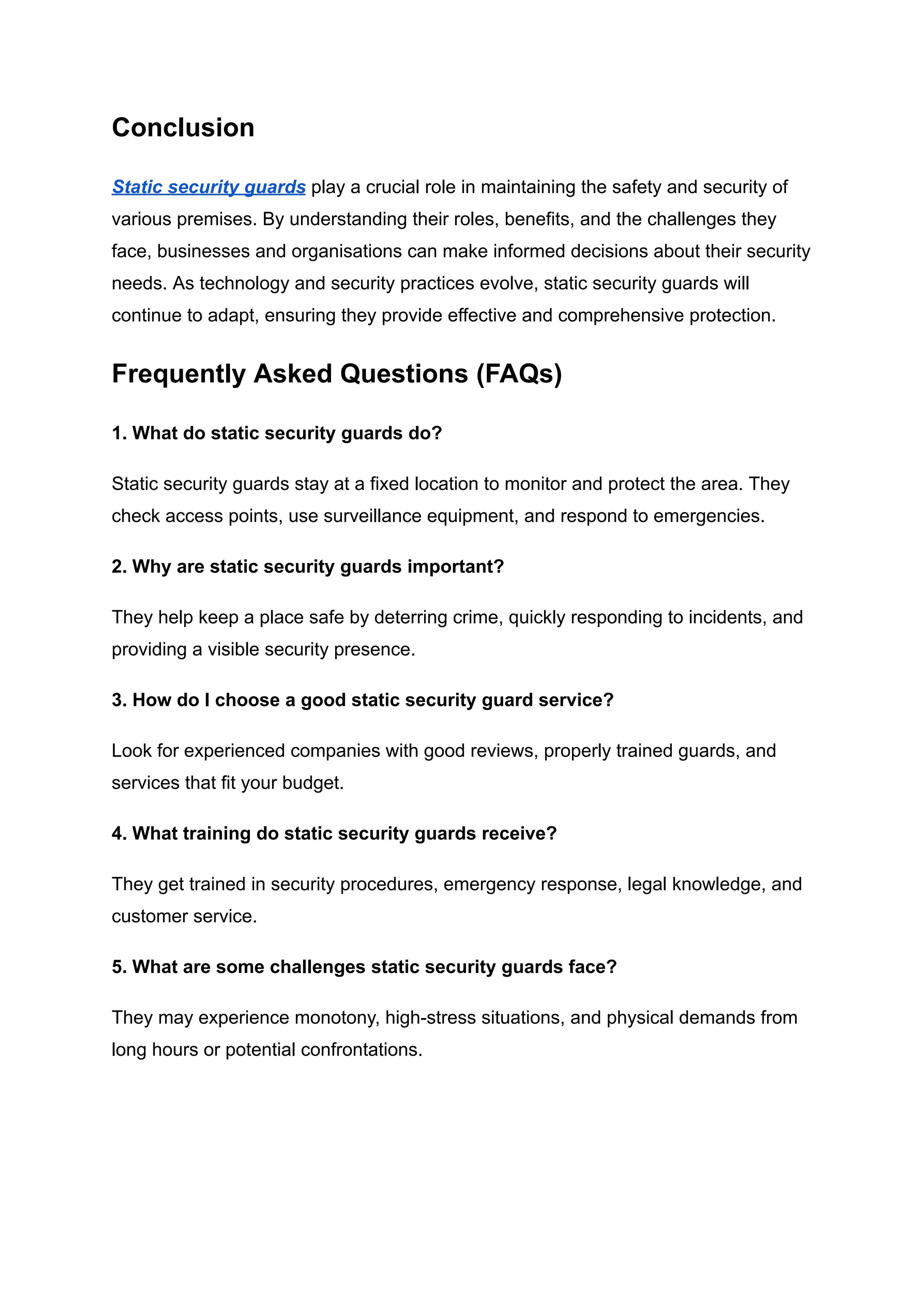 Understanding Static Security Guards: A Comprehensive Guide | PDF