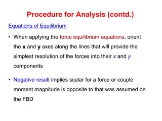 Engineering Mechanics Chapter 5 Equilibrium of a Rigid Body | PPT