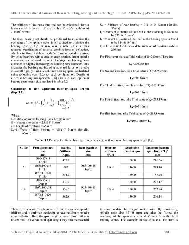 Static stiffness analysis of high frequency milling spindle | PDF