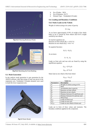 Static structural analysis of suspension arm using finite element ...