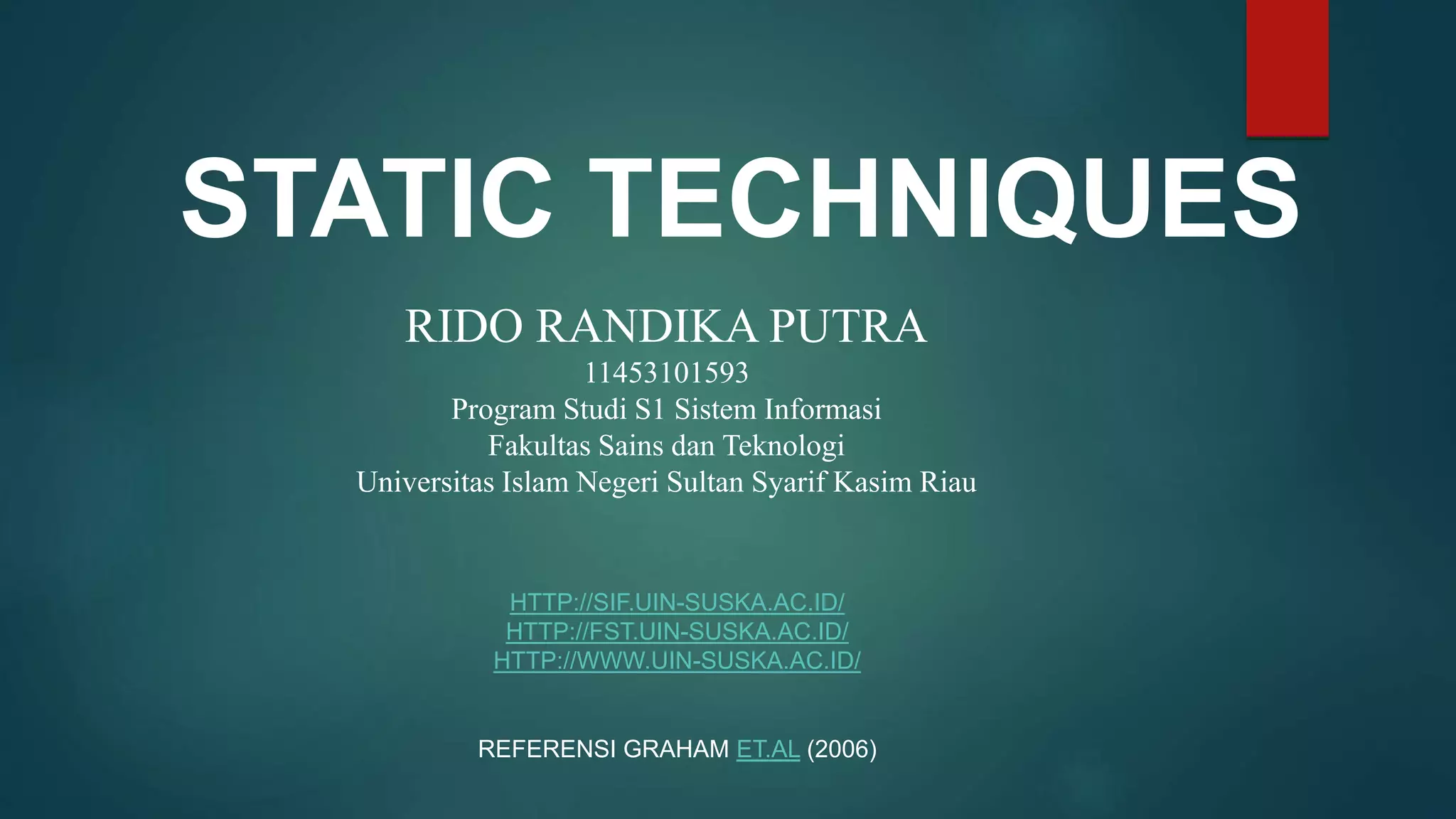 Static techniques | PPT