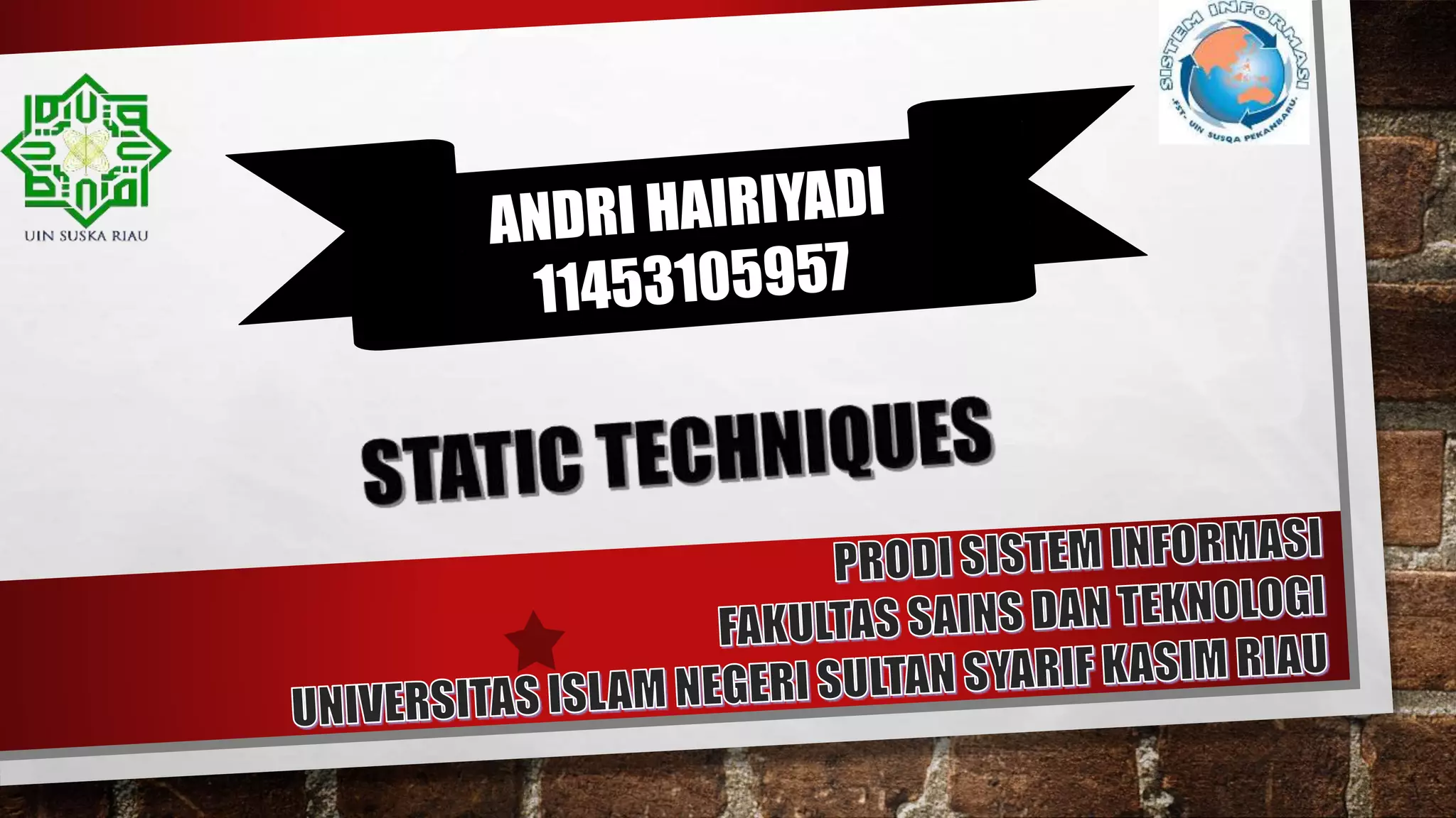 Static techniques | PPT