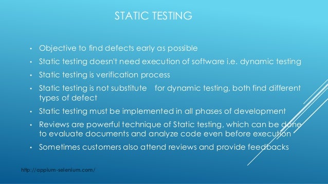 Static testing