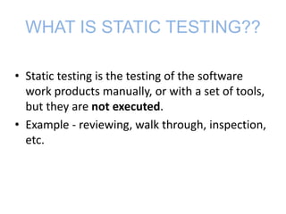 Static testing | PPT
