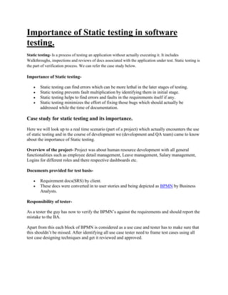 Static testing and its importance | PDF