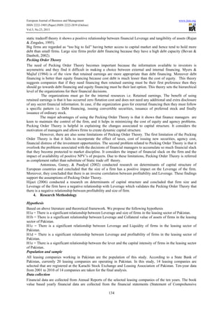 Static trade off theory or pecking order theory which one suits best to ...