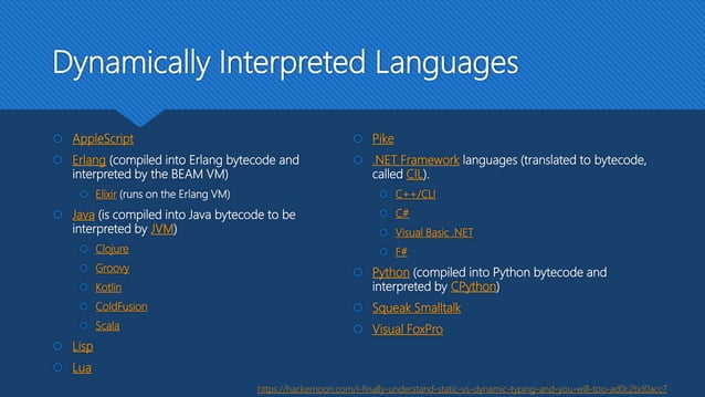Static typing vs dynamic typing languages | PPTX