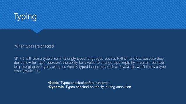 Static typing vs dynamic typing languages | PPT Static typing vs dynamic typing languages | PPT