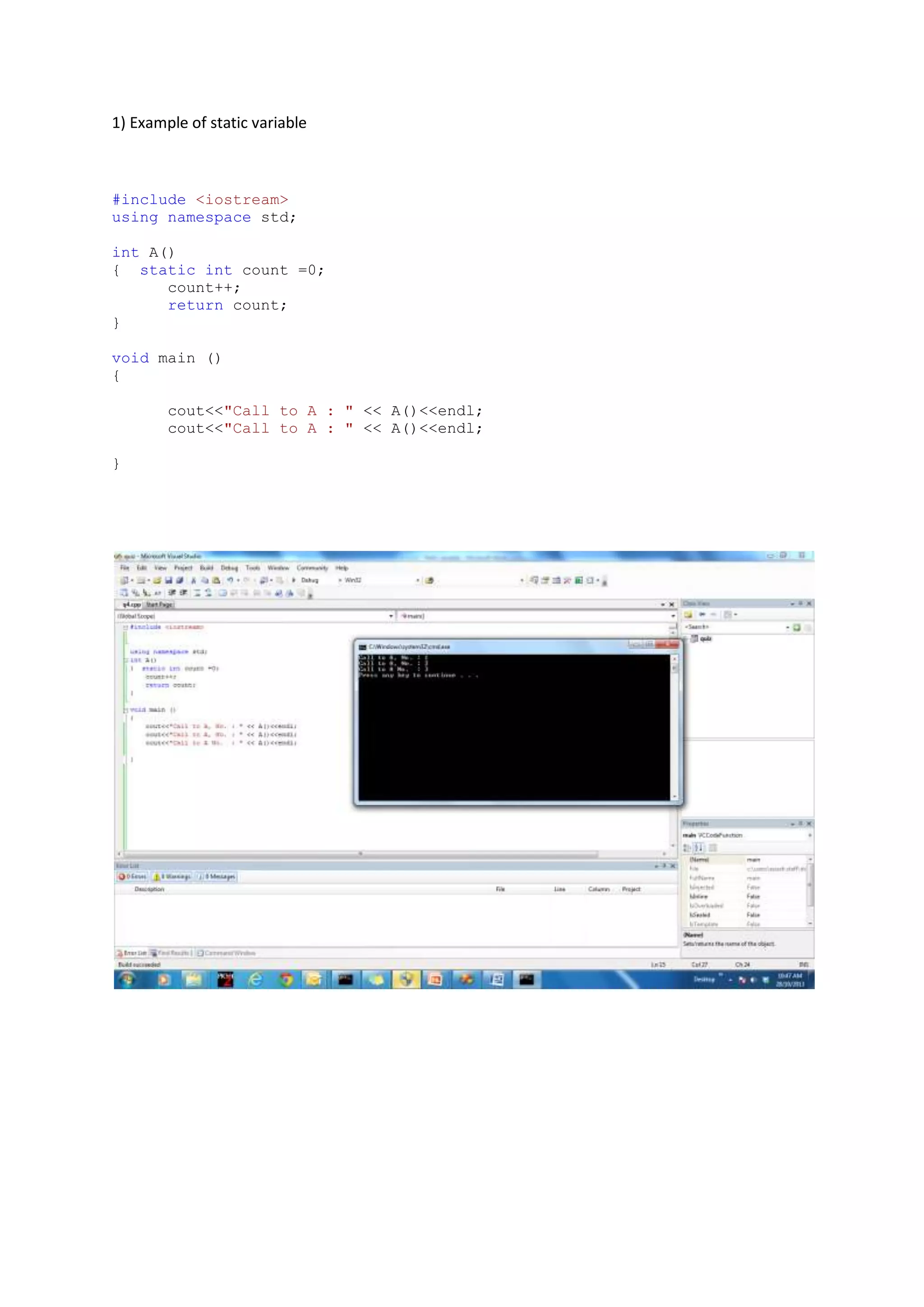 Static Variable in C++ | PDF Static Variable in C++ | PDF