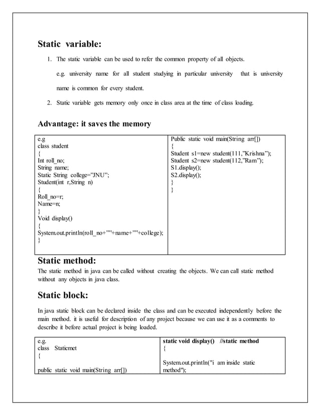 Static variable | PDF
