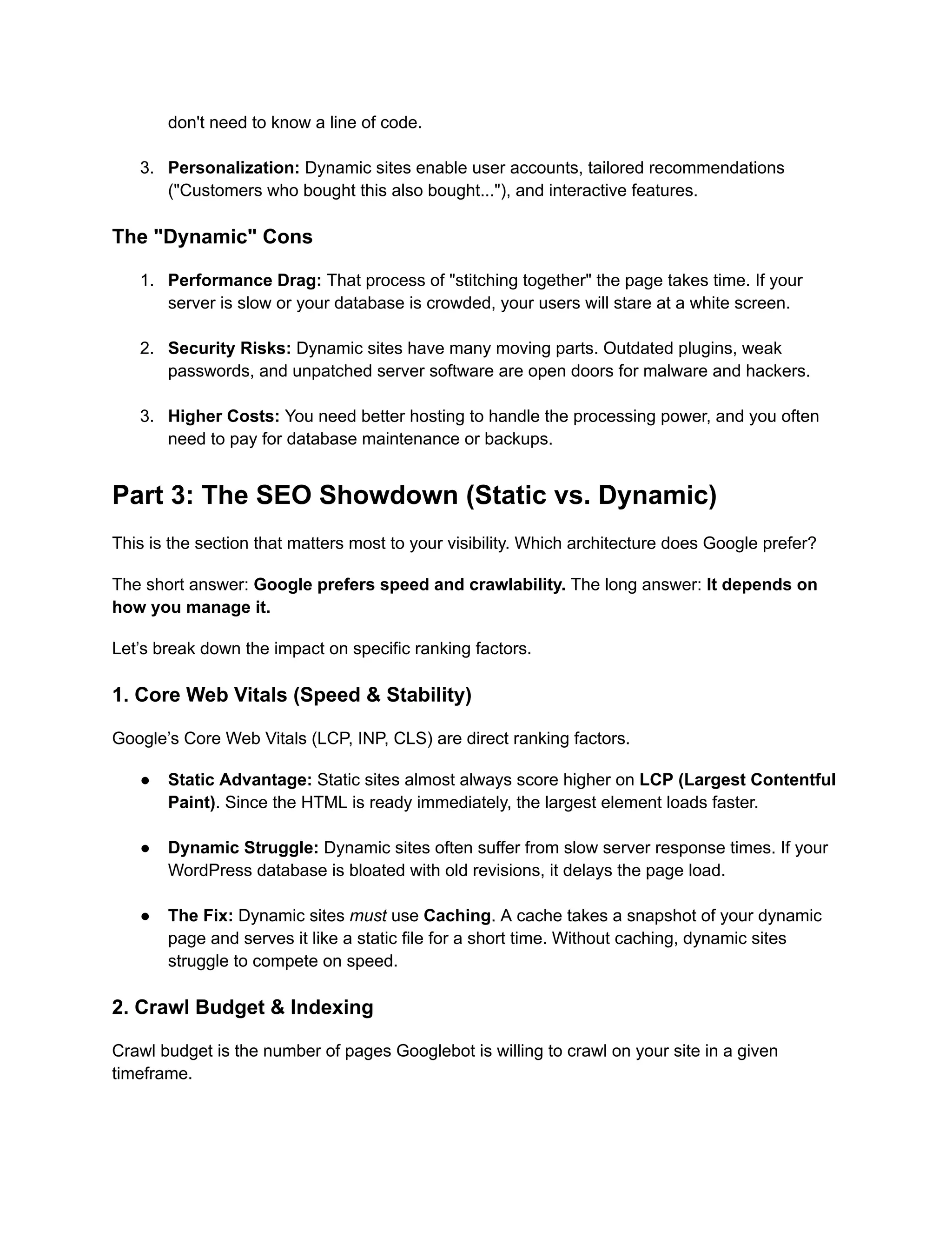 Static vs. Dynamic Website: Which Architecture Wins for SEO and ...