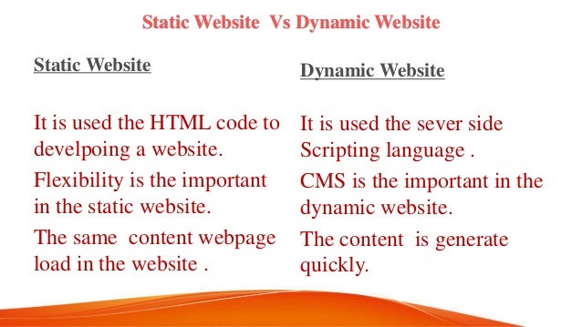 Static vs dynamic website examples - polkpie