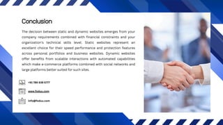 Static Vs Dynamic Websites Pros, Cons and Key Differences | PPT