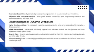 Static Vs Dynamic Websites Pros, Cons and Key Differences | PPT