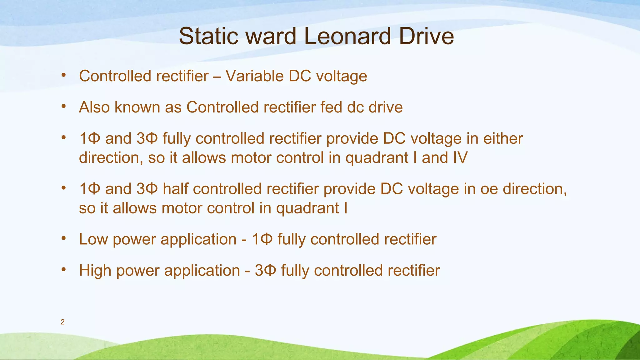 Static ward leonard drive | PPT