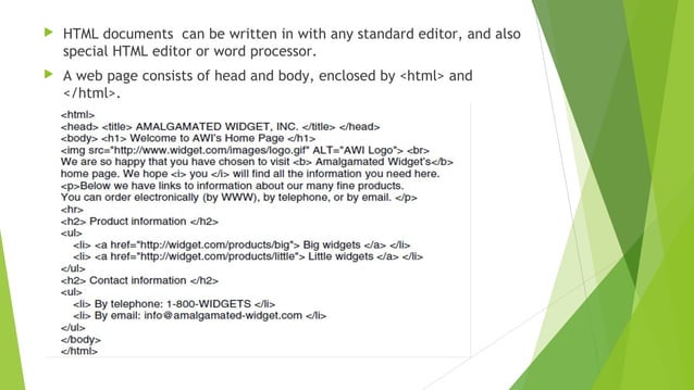 Static web documents | PPT | Web Design and HTML | Internet