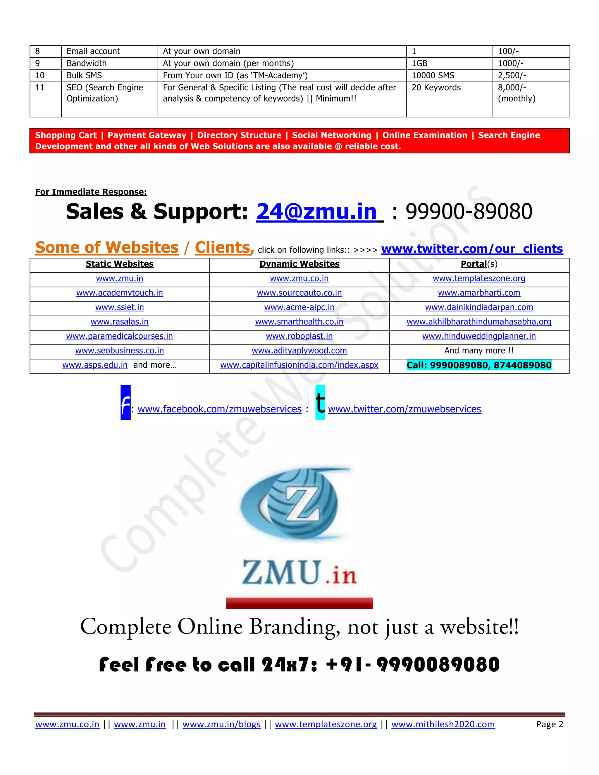 static website quotation | PDF