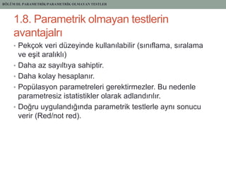 Parametrik ve Parametrik Olmayan İstatistikler | PPTX