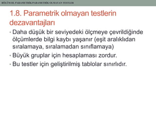 Parametrik ve Parametrik Olmayan İstatistikler | PPTX