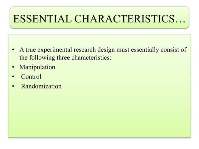 experimental research design | PPTX