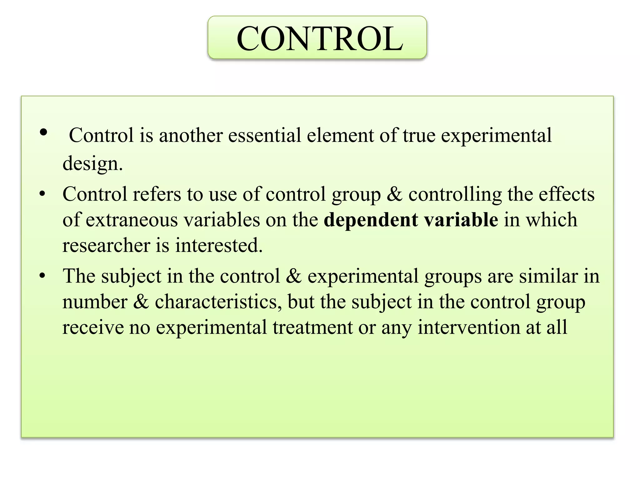 experimental research design | PPTX