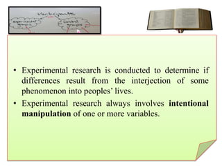 experimental research design | PPTX