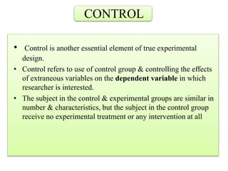 experimental research design | PPTX