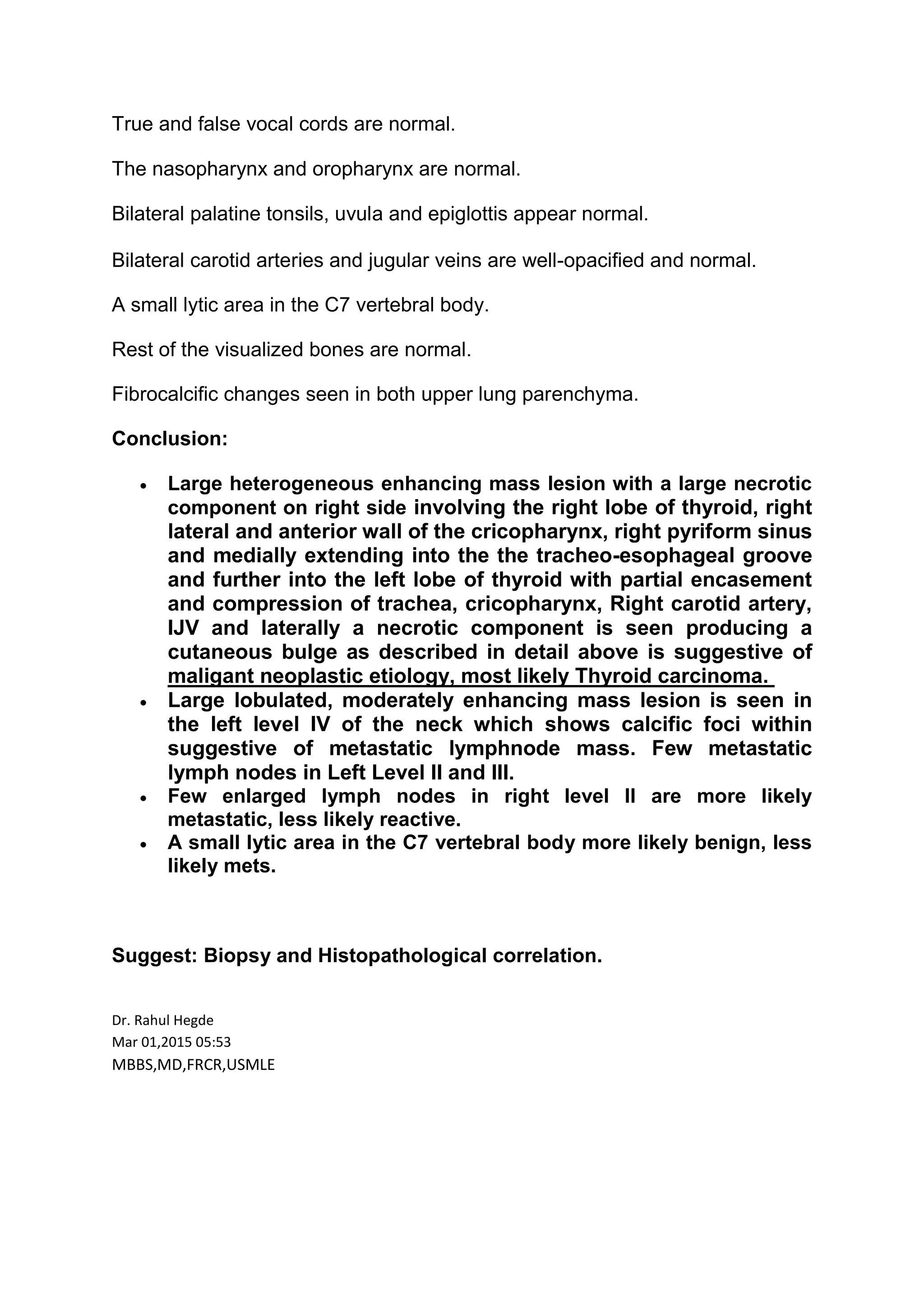 Statim healthcare CT Scan Sample Reports | PDF