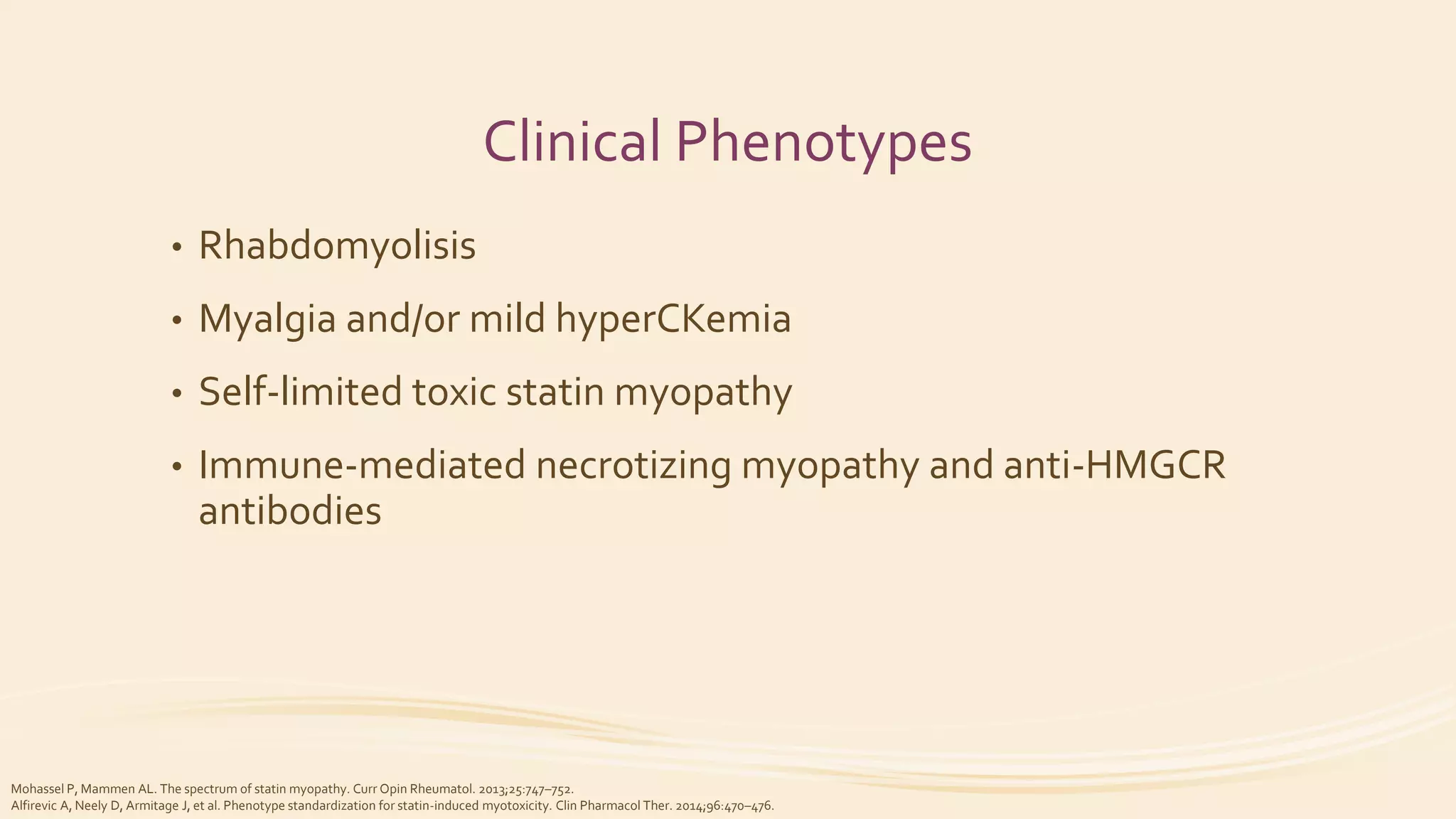 Statin-induced Myalgia and Myositis | PPTX