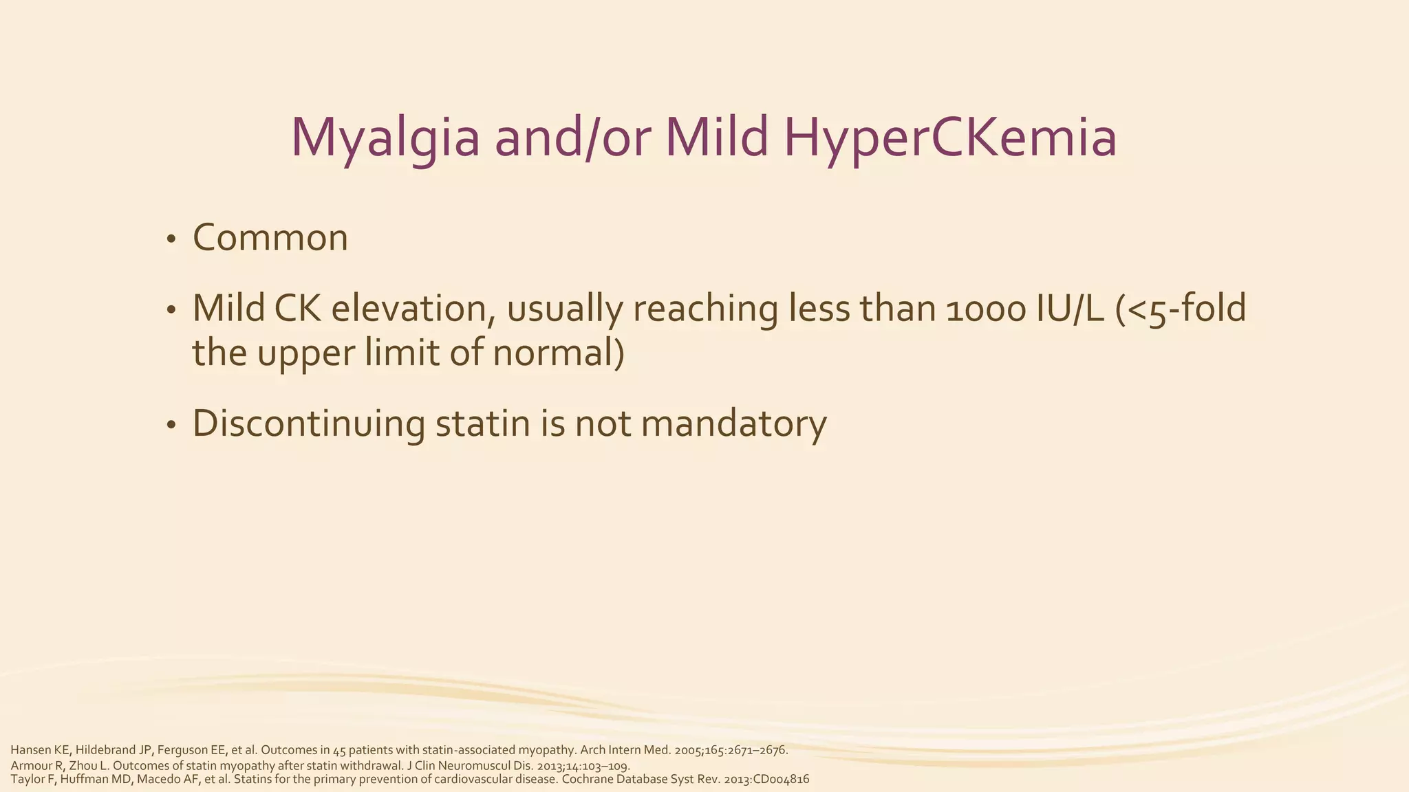 Statin-induced Myalgia and Myositis | PPTX