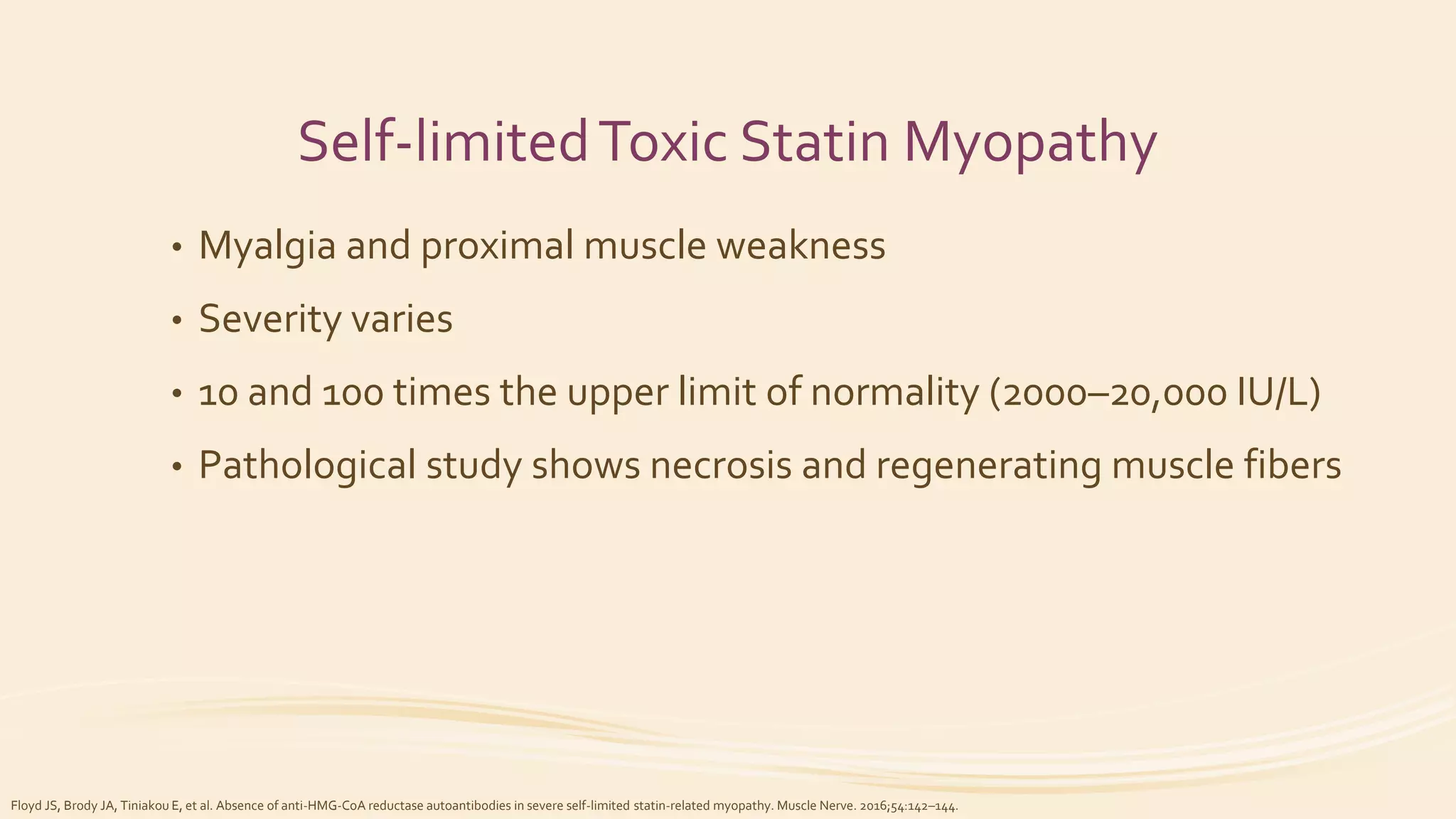 Statin-induced Myalgia and Myositis | PPTX