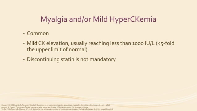 Statin-induced Myalgia and Myositis | PPTX