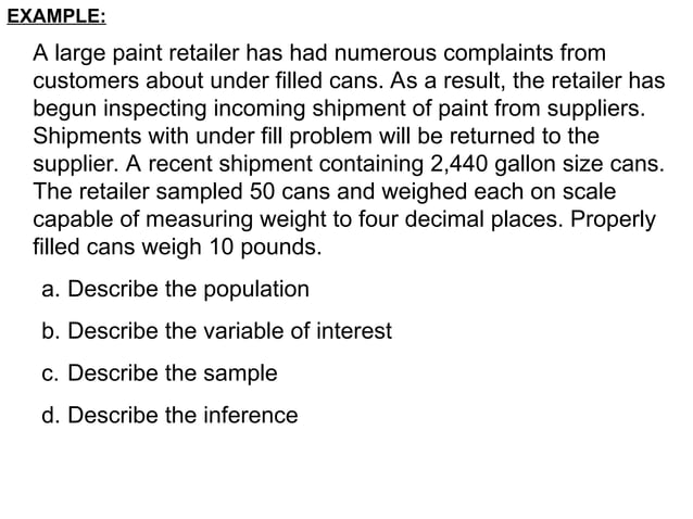 Stat Inferences.ppt statistics business. | PPT