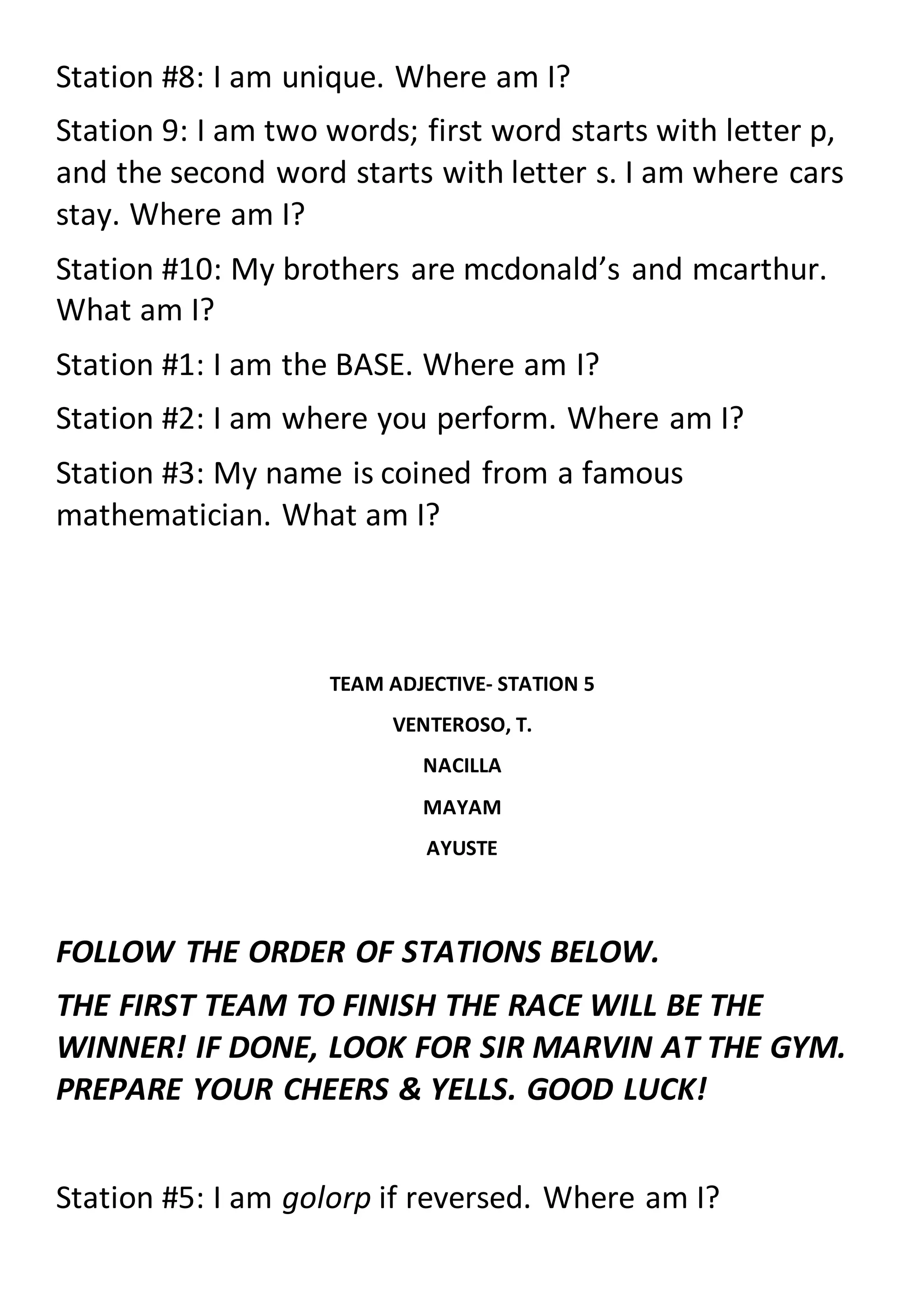 English Grammar Station Map | DOCX