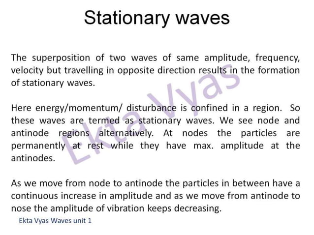 Stationary waves and wave equation | PPTX