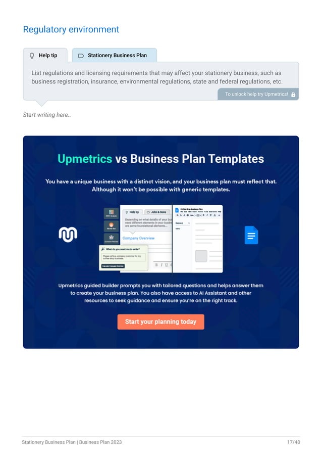 stationery business plan example | upmetrics | PDF | Business ...